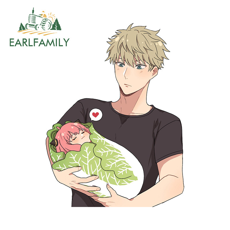 EARLFAMILY 13cm x 9.8cm Loid Forger Holding Anya Car Stickers VAN Cute ...