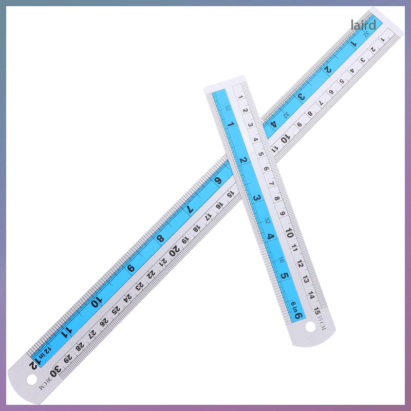 Metric to Inch Conversion Ruler 2 Pcs Dual Scale Measurement Straight ...