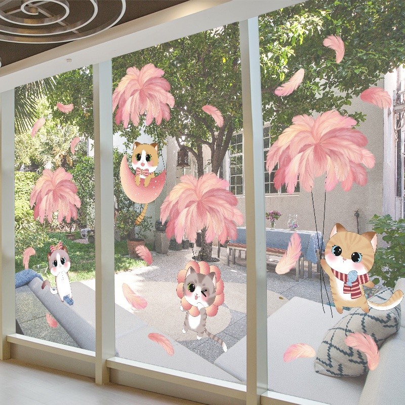 Kindergarten cartoon glass by stickers window stickers window decals ...