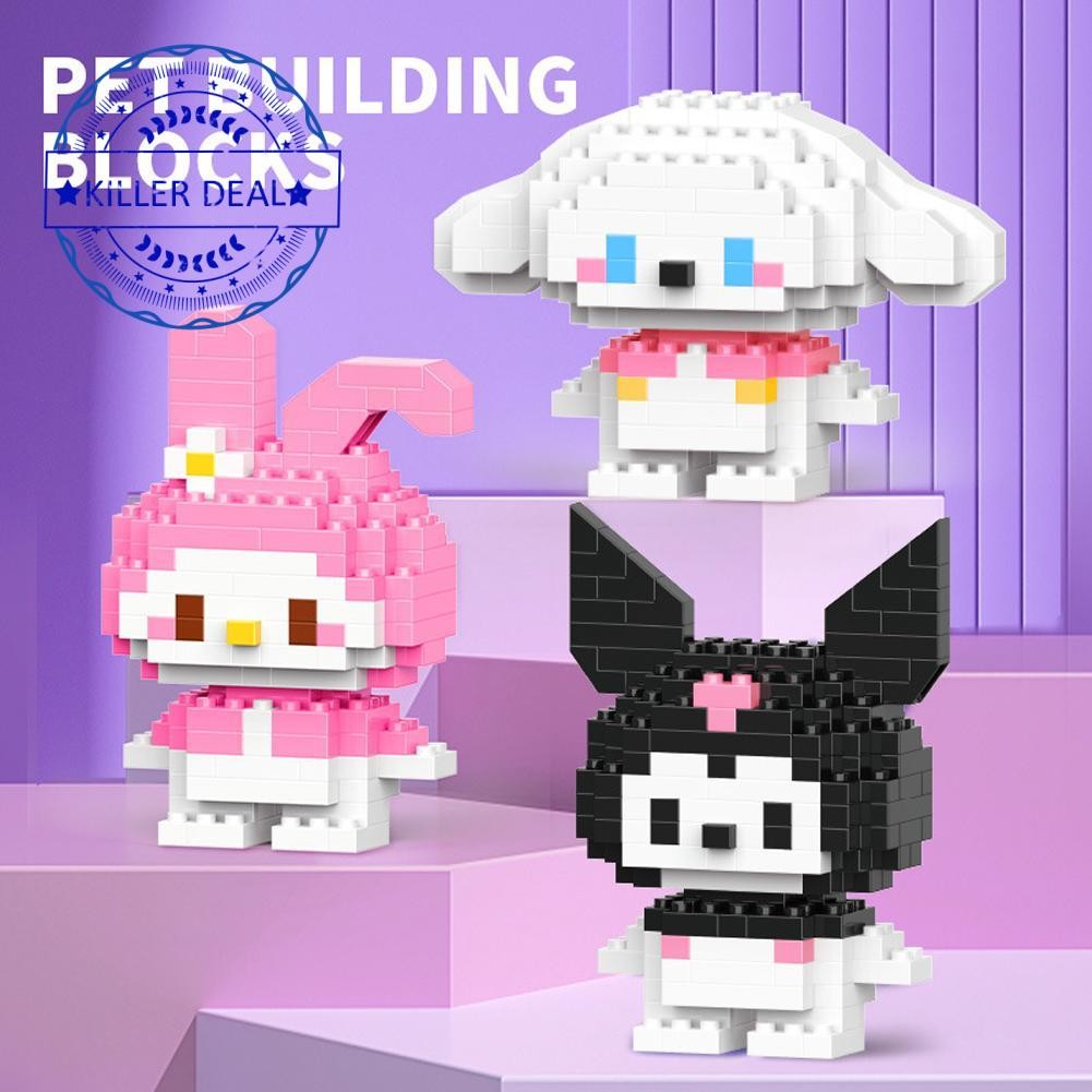 Building Blocks Toys Cute Mini Kuromi My Melody Cinnamoroll Model Diy ...