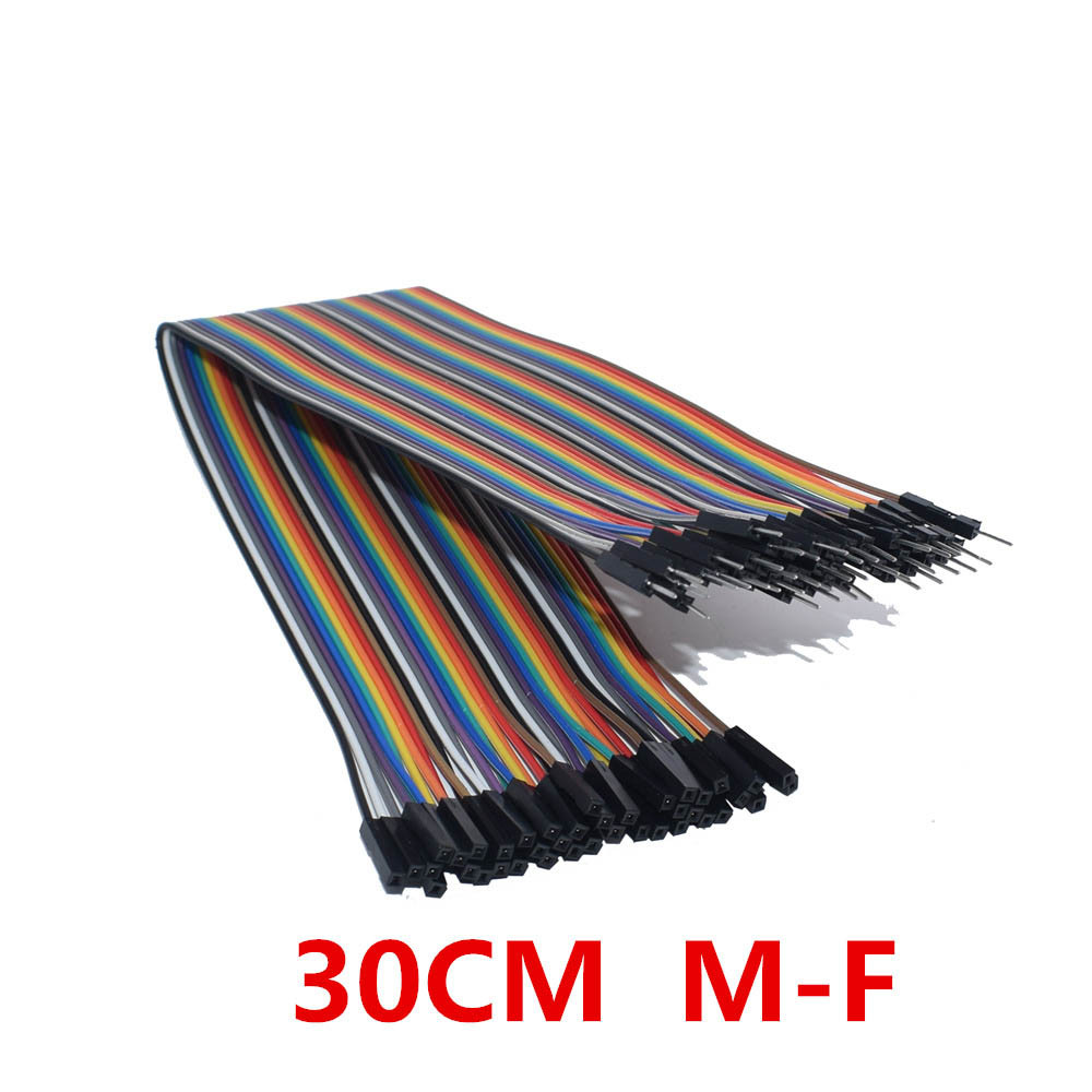 40pcs 30cm Dupont Cable 30cm 2.54mm 1pin 1p-1p Female to Male jumper ...
