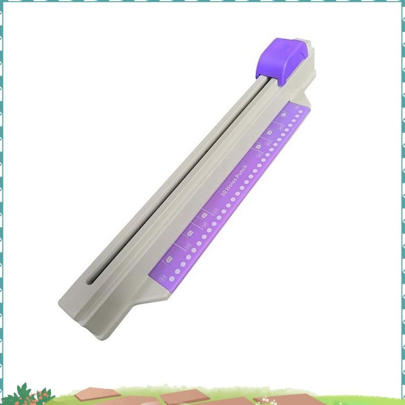 1 Piece 30 Holes Puncher Sliding Light Duty Paper Punch White & Purple ...