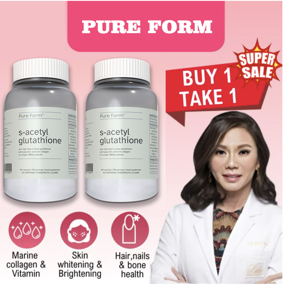 Pure Form S-Acetyl Glutathione 700mg of Gluta Hyaluronic Acid Collagen ...