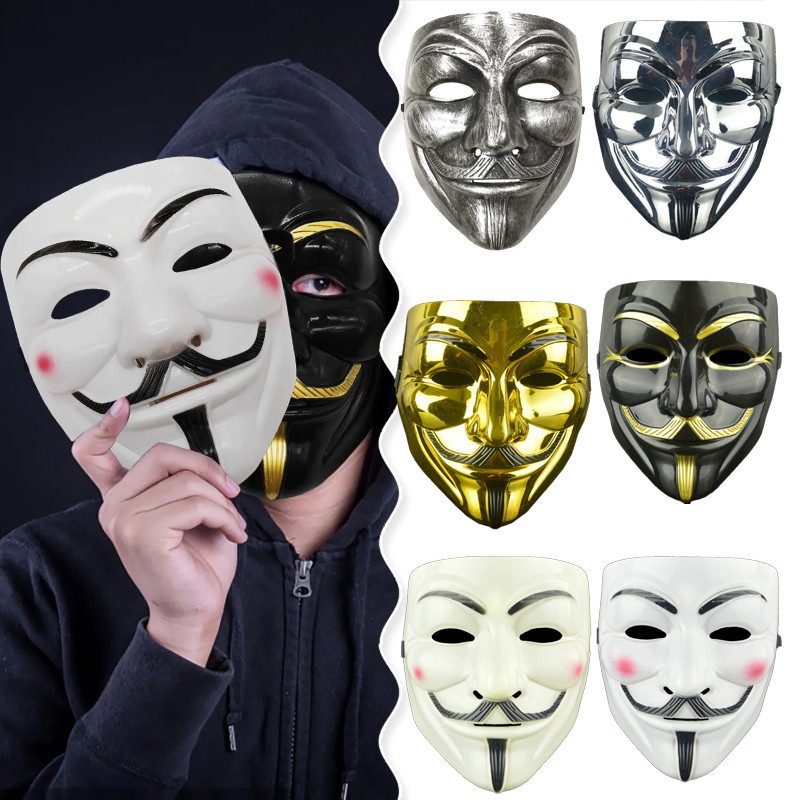Anonymous Cosplay Mask for Halloween Mask Film Cosplay Vendetta Hacke ...