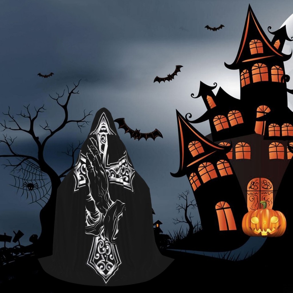 Chrome Hearts Hooded Cloak Cape Robe Costume Cosplay Halloween Party ...