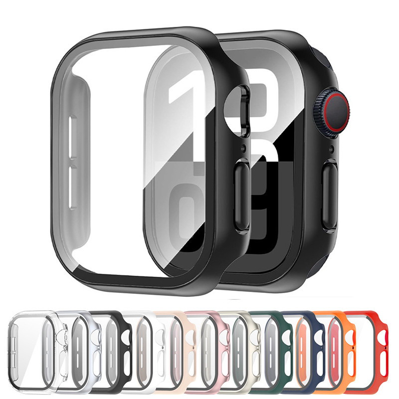 46mm 42mm Watch Case For iWatch Series 10 with Tempered Glass Screen ...