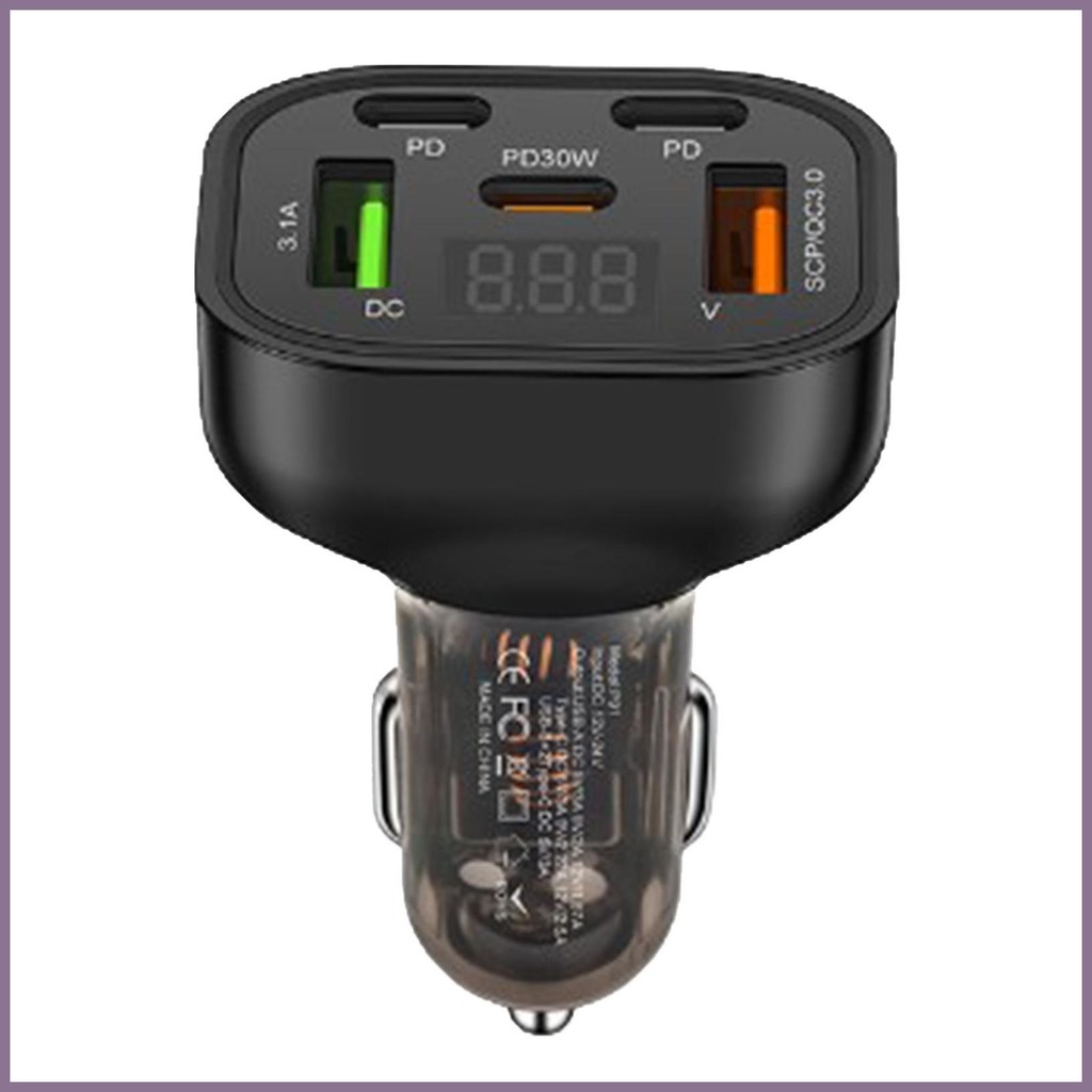 Car Charger Adapter Fast 150W Car Adapter USB-AUSB-C 5-in-1 Car Adapte ...