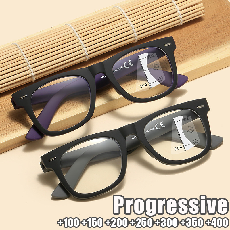 Vintage Progressive Multifocal Reading Glasses Women Men Large Square ...
