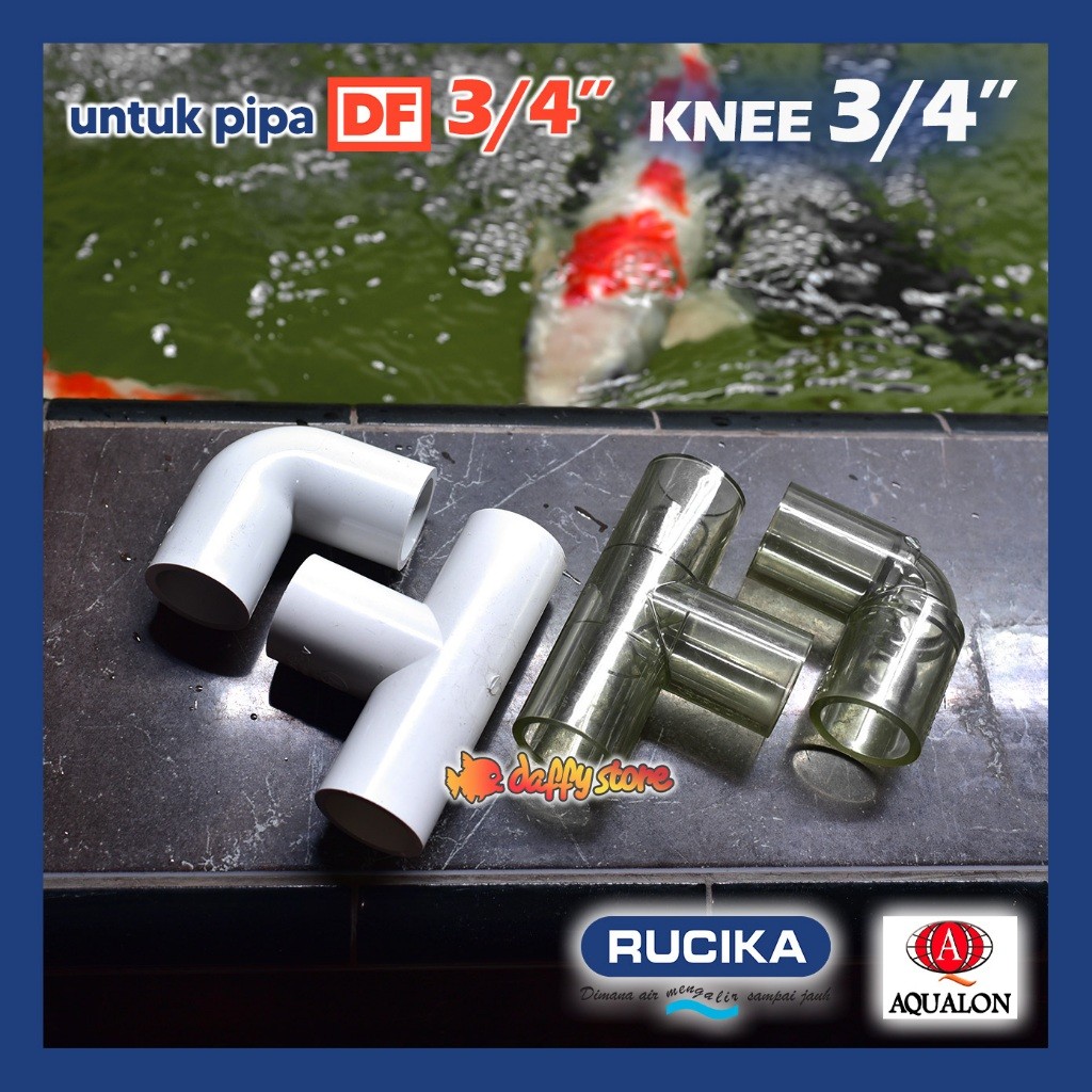 PUTIH Knee Keni 3/4" INCH Transparent Clear / White for DF 3⁄4" pipe ...