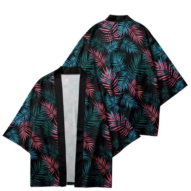 Harajuku Haori Fashion Beach Yukata Japanese Style Leaf 3D Printed ...