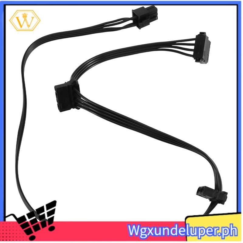 【W】PCIe 6 Pin 1 to 3 Molex IDE Power Supply Cable Modular PSU 4 Pin ...