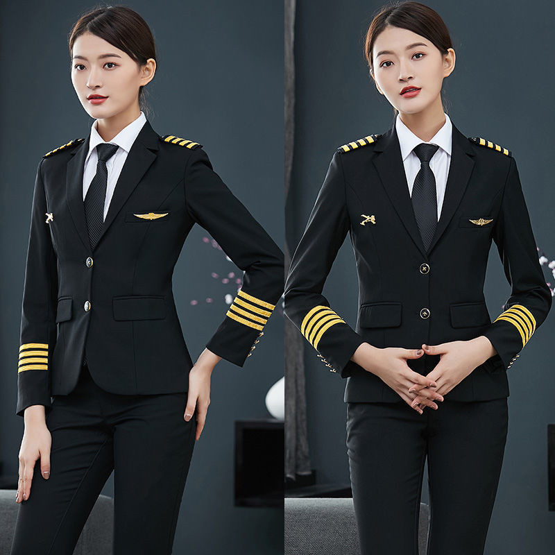 [Ready Stock] Aviation Uniform Suit Female Pilot Captain Uniform Female ...