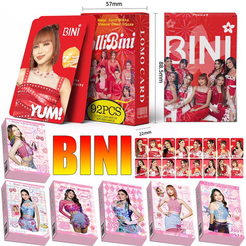 92Pcs BINI Talaarawan Lomo Card Set | Holographic Photocards of Aiah ...
