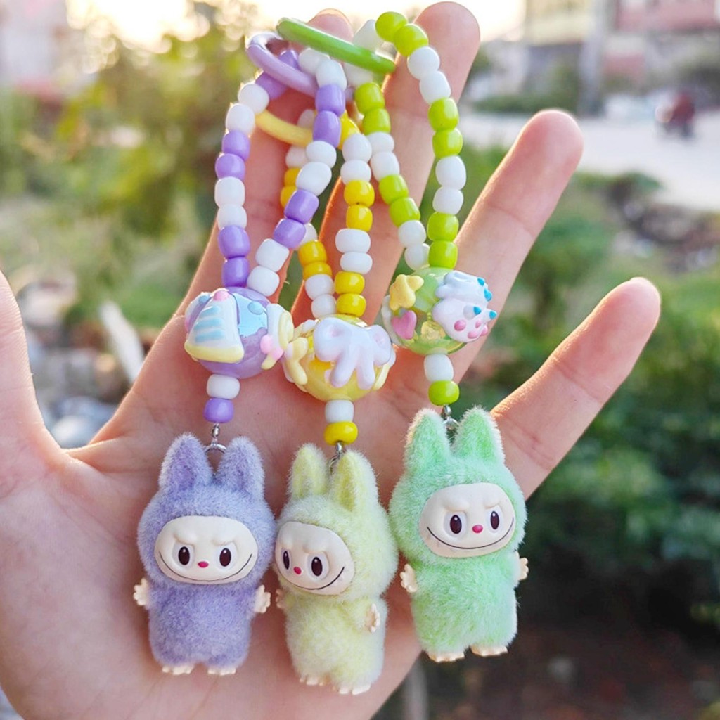 Labubu And Crybaby Beaded key chain Plush Doll Pendant pomerph | Shopee ...