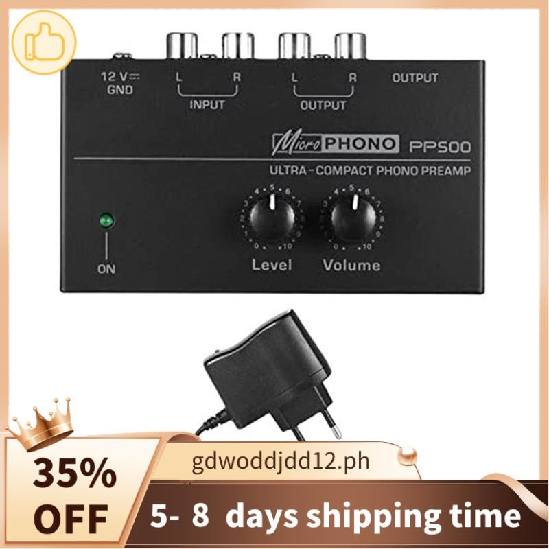 PP500 Ultra-Compact Phono Preamp Phono Preamplifier with Level Volume ...