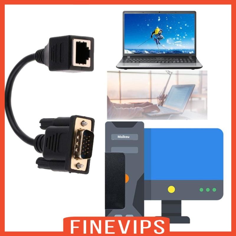 [Finevips] VGA Extender Male to LAN CAT5 RJ45 Female Network Cable ...