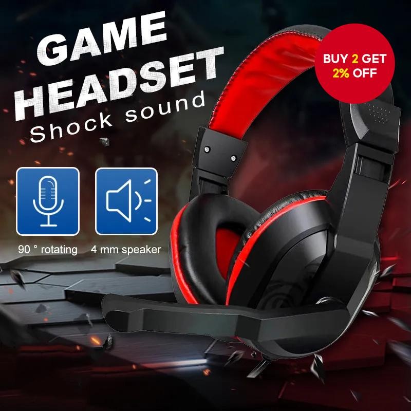 Gaming Headphones With Mic Suitable Stereo Wired Noise Cancelling ...