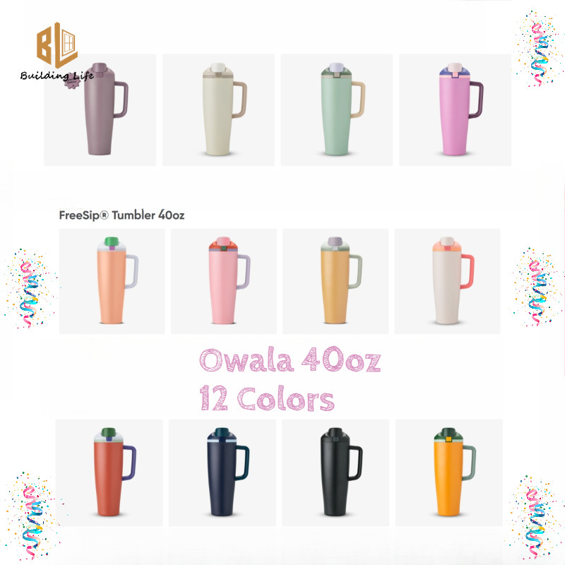 12 Colors Owala FreeSip® Tumbler 40oz Handle Straw Cup Double Wall ...