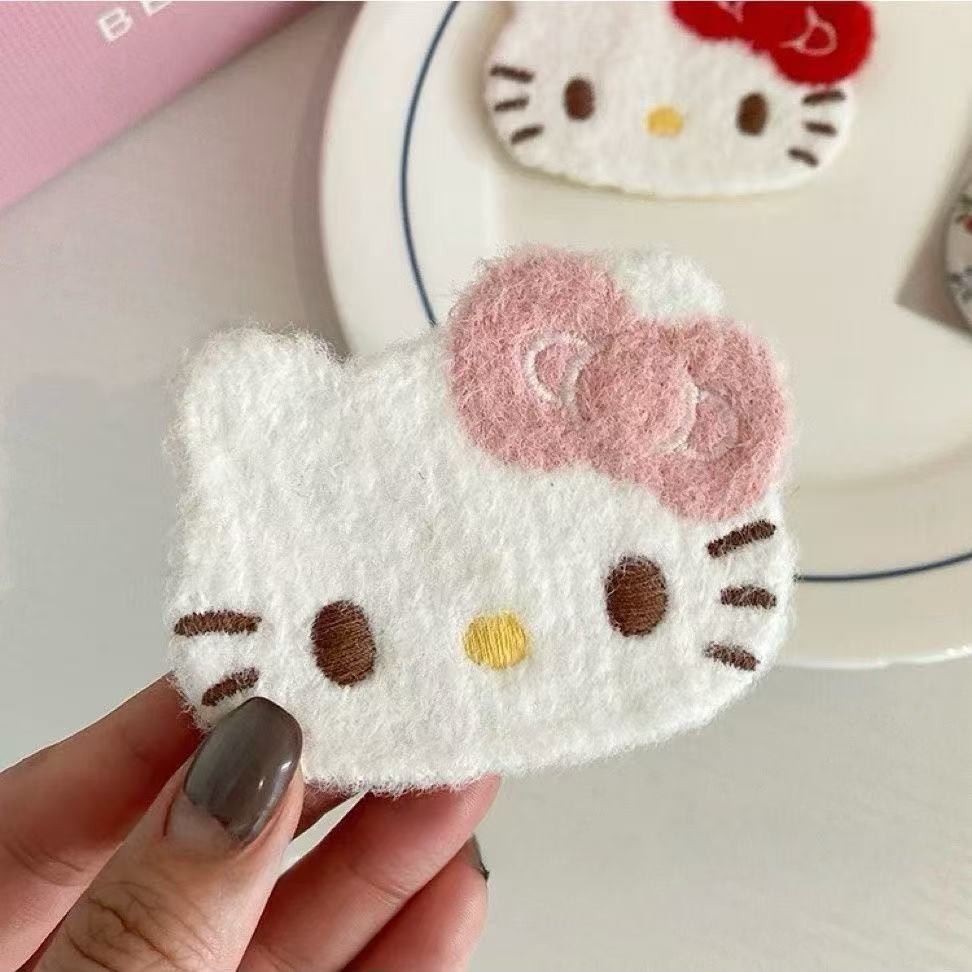 Cute Bowknot Kitten Seamless Bangs Sticker Velcro Hair Accessories Girl ...