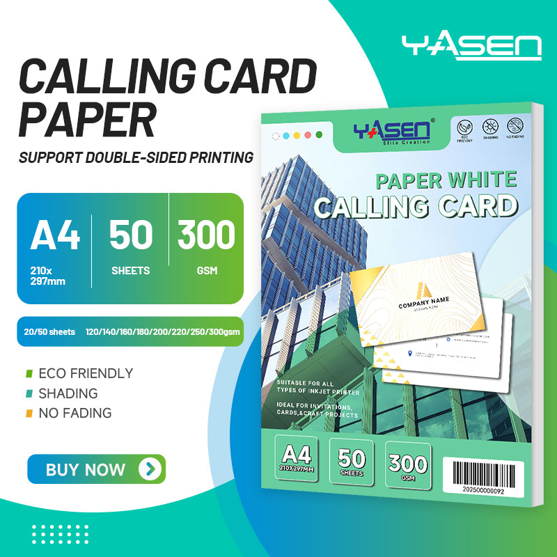 Yasen Calling Card Paper | 250gsm A4 20 Sheets | High Quality For Name ...