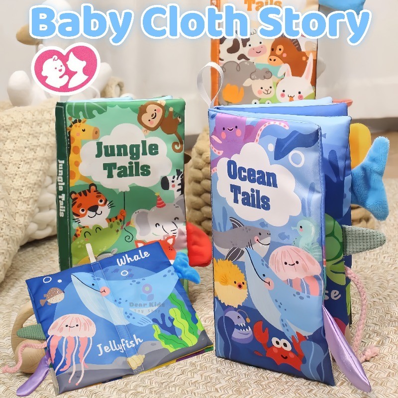Baby Soft Cloth Story Book Early Education Soft Tail Story Book with ...