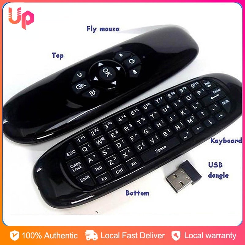 C120 2.4Ghz Portable Wireless Air Mouse With Keyboard Gyroscope Mini ...