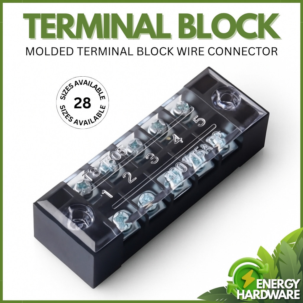 Terminal Blocks Molded Type 600V 3 to 12 Pins 15A 25A Iron Copper Electrical Wire Connector ...