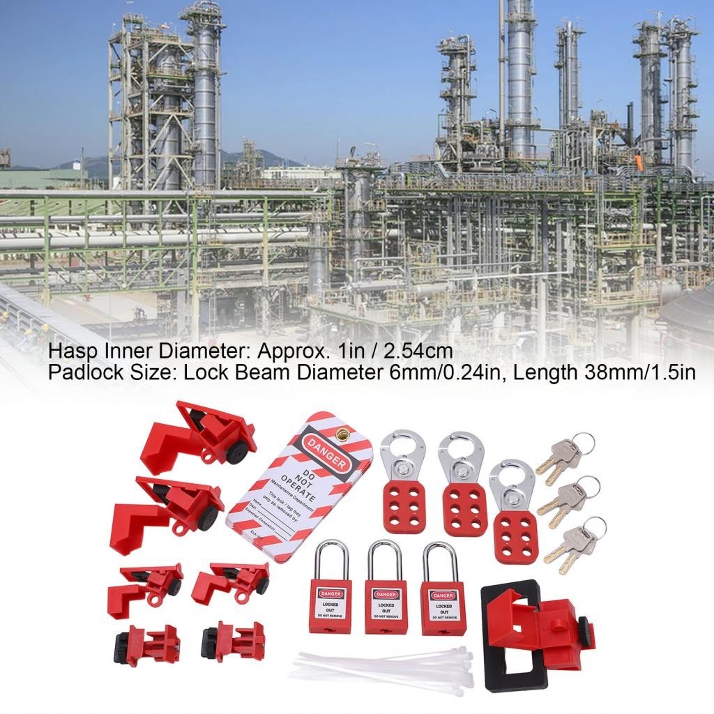 Yaiueir Electrical Lockout Tagout Kit Loto Tag Hasp Padlock Breaker ...