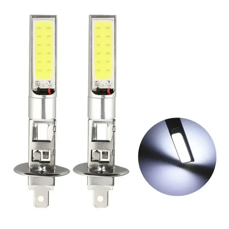 2pcs H1 H3 Fog Light White 6000K Headlight COB LED Headlight Hi/Lo Beam ...
