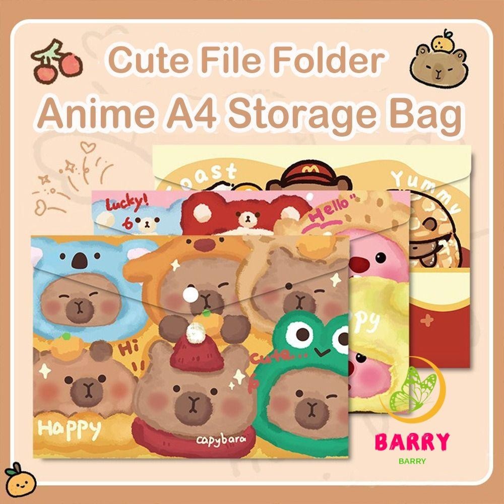 BARRY A4 File Folders Pouch, Kuromi Capybara Anime File Organizer ...
