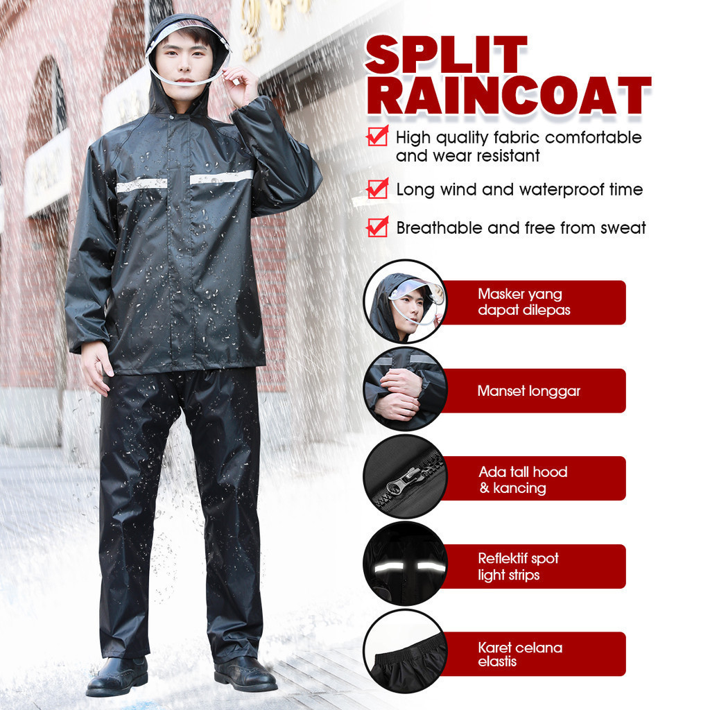 Rain Coat kapot raincoat makapal for adult Waterproof rubberized ...