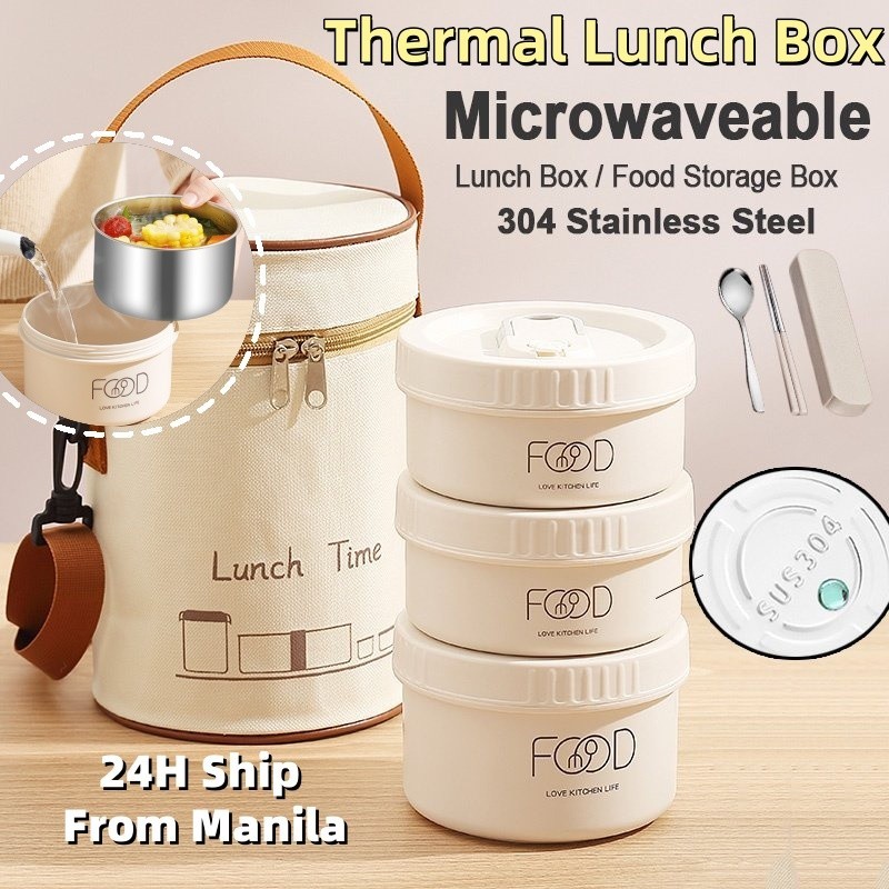 Thermal Lunch Box 304 Stainless Steel Bento Box Set Leak-Proof Lunch ...
