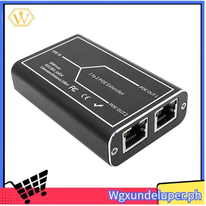 【W】Gigabit POE Extender 2 Port 1000M Network Switch Repeater 30W ...