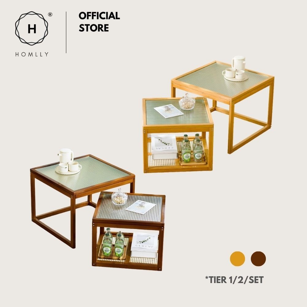 Homlly ika Nesting Living Room Coffee Side Table (Expandable) | Shopee ...