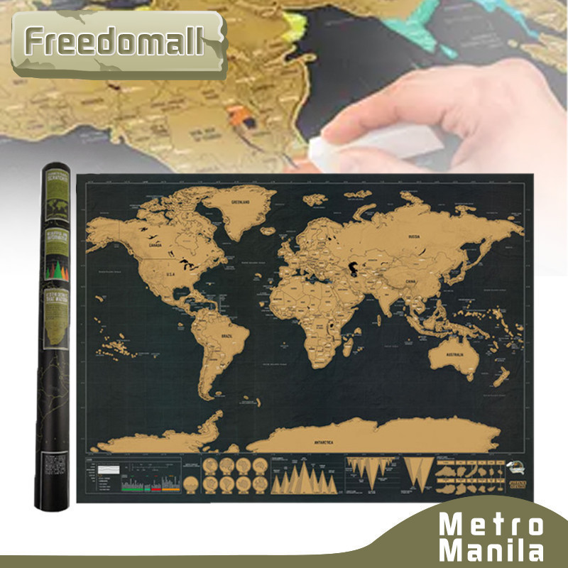 Scratch World Map Scratch Off Personalized Map Diy Teaching Fun Toy ...