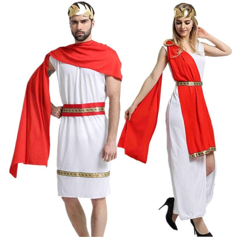 Ancient Roman Costume Ancient Greek Costume Couple Red Shawl Stage Play ...