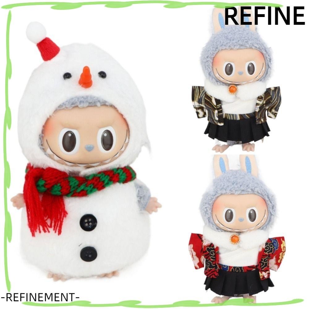 REFINEMENT Labubu Snowman Hat Set, 17cm Labubu 10cm 15cm Cotton Doll ...