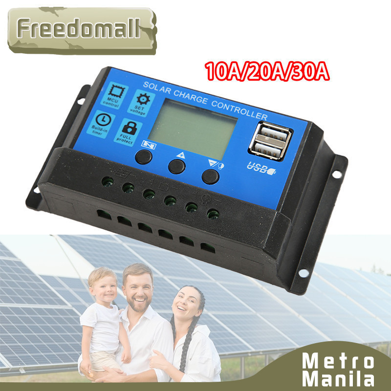 10/20/30a Solar Panel Regulator Charge Controller 12v/24v Street Light Battery Charger ...