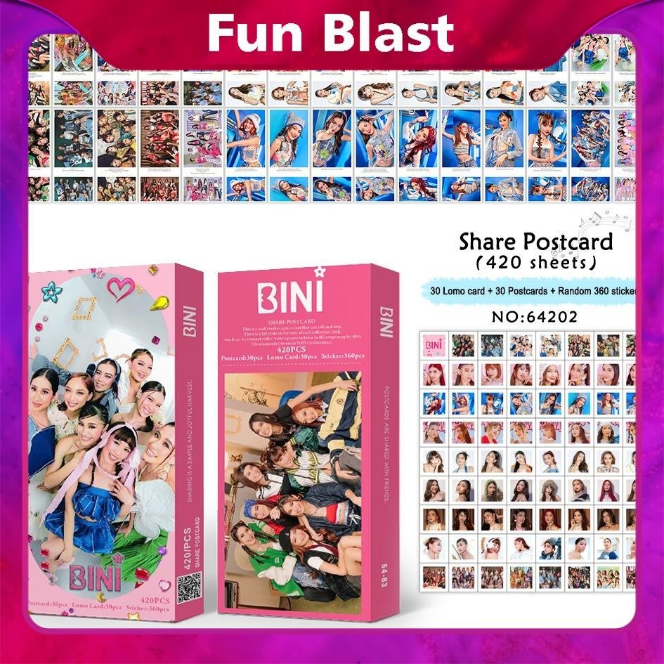 En New-Jeans BINI jollibee Twice Share Postcard 420Pcs\Box and sticker ...