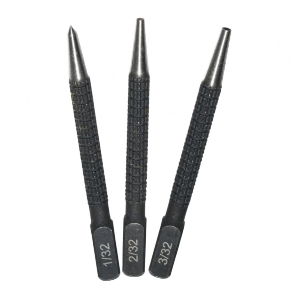 Nail Punch Set with Knurled Body and Square Striking Head Set of 3 ...
