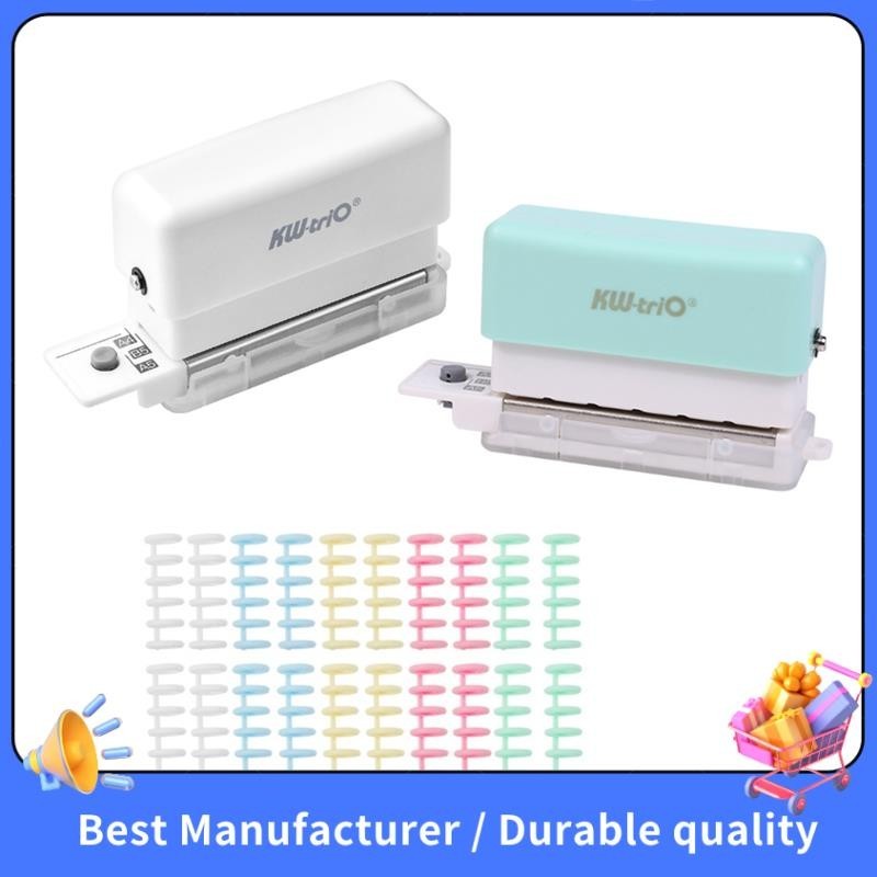 KW-TRIO 2 Piece Mini Binding Machine 6 Hole Punch with 20 Pcs Loose ...