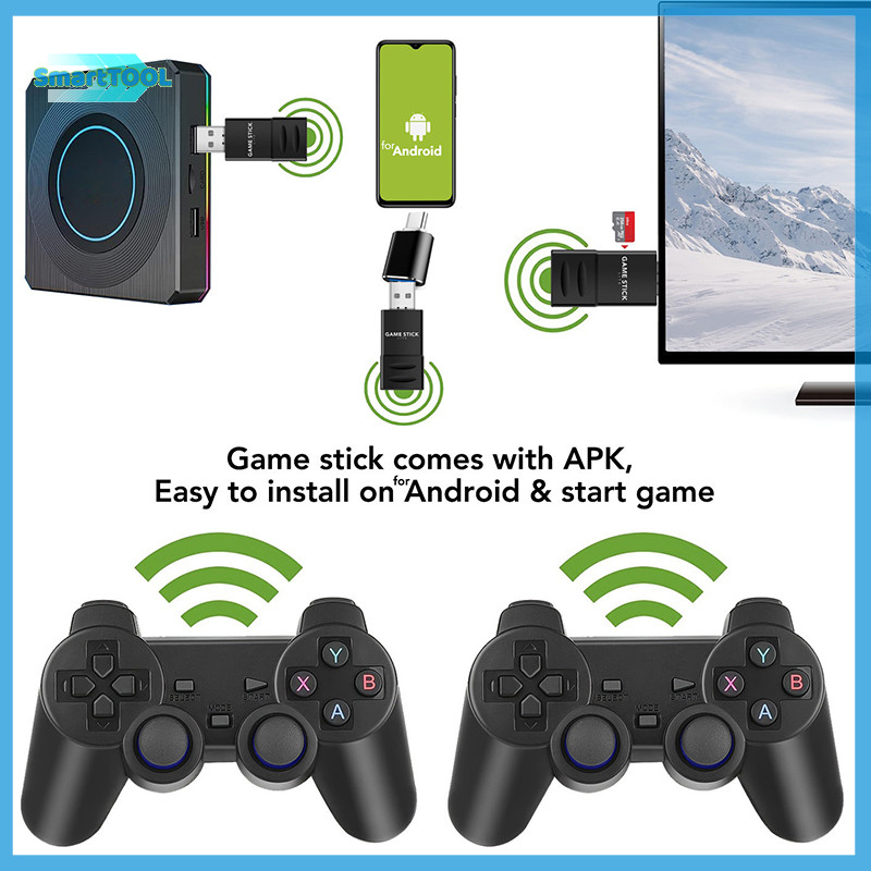 UTZN> Wireless Controller Game Stick 2 Player 64G 10000 Games Game Box ...