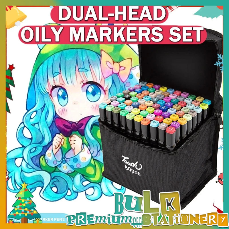 24/60/80/120/168 Marker Pen Set Markers Dual Tip Color Painting Alcohol ...