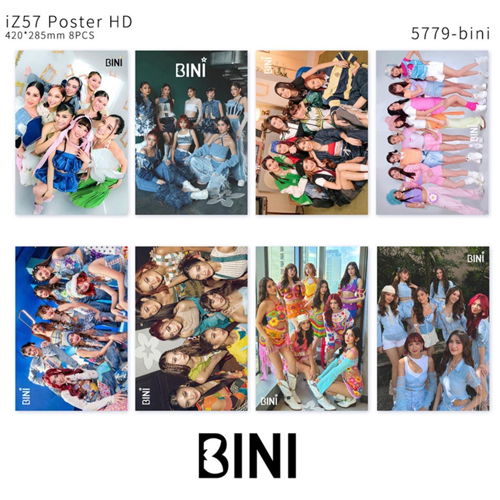 8PCS BINI HD A3 No Duplication poster Aiah Colet Maloi Gwen Stacey ...