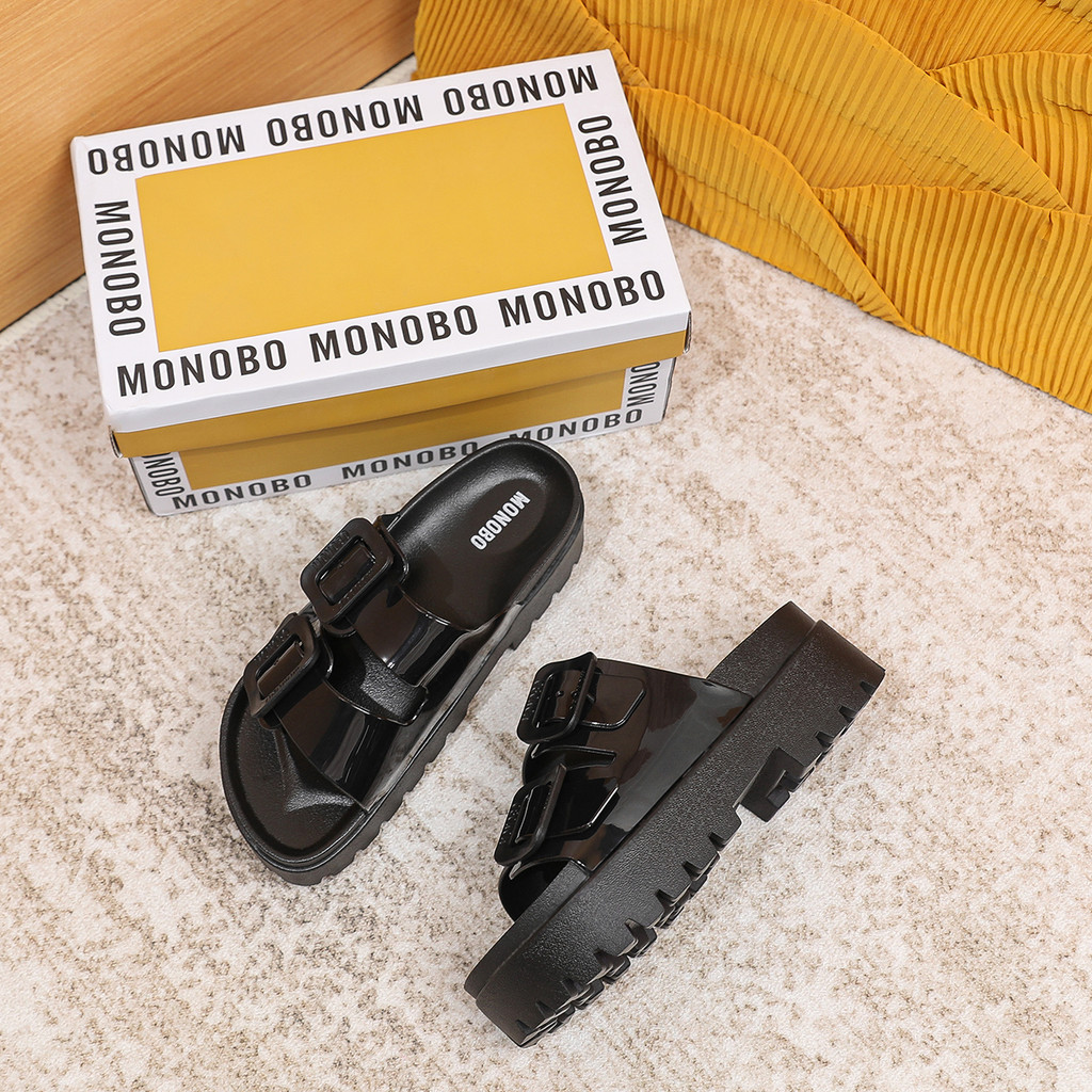 EVLO BLACK MONOBO SANDALS FOR WOMEN MONOBO SLIPPER WITH BOX M568-1 ...