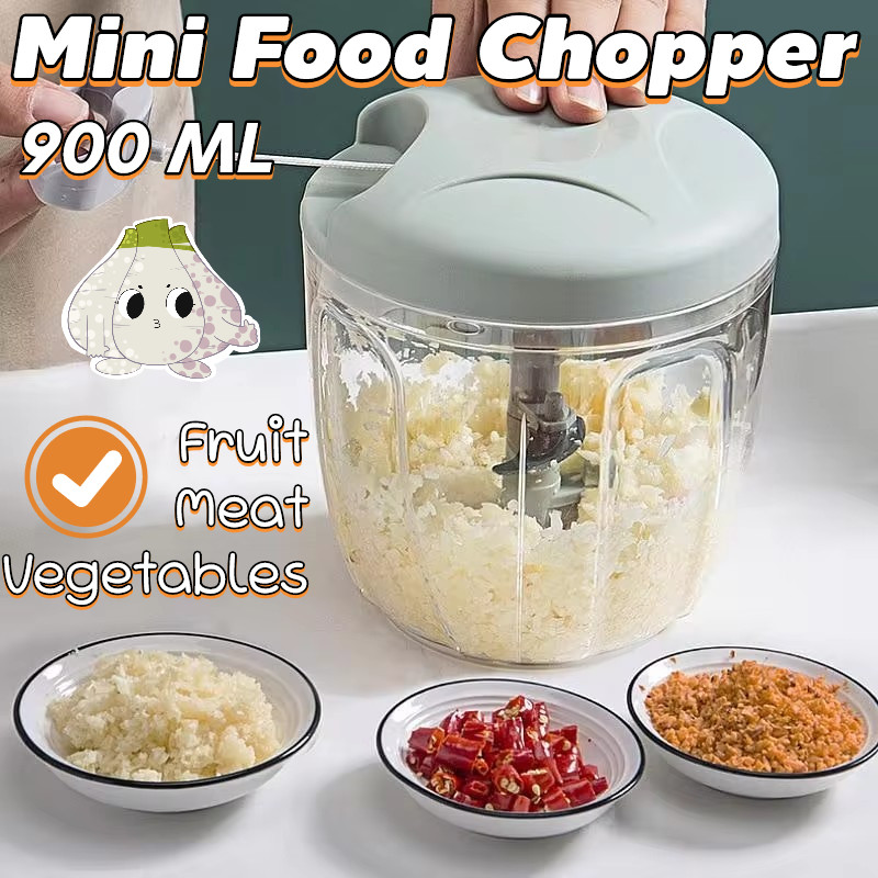 Multi-Function Manual Food Chopper Garlic Cutter Rope Food Processor ...