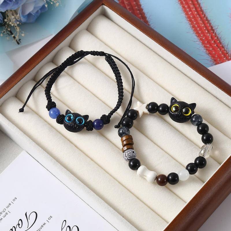 Cheese Black Sesame Kitty Black Cat Bracelet 2024 New Style Star Black ...
