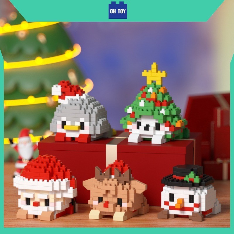 Nano Block Santa Claus Penguin elk Snowman doll Cartoon cute Building ...