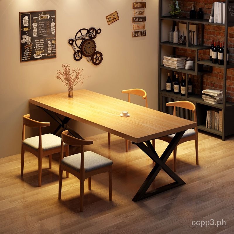 Dining Table Home Small Apartment Dining Table Oak Color Industrial ...