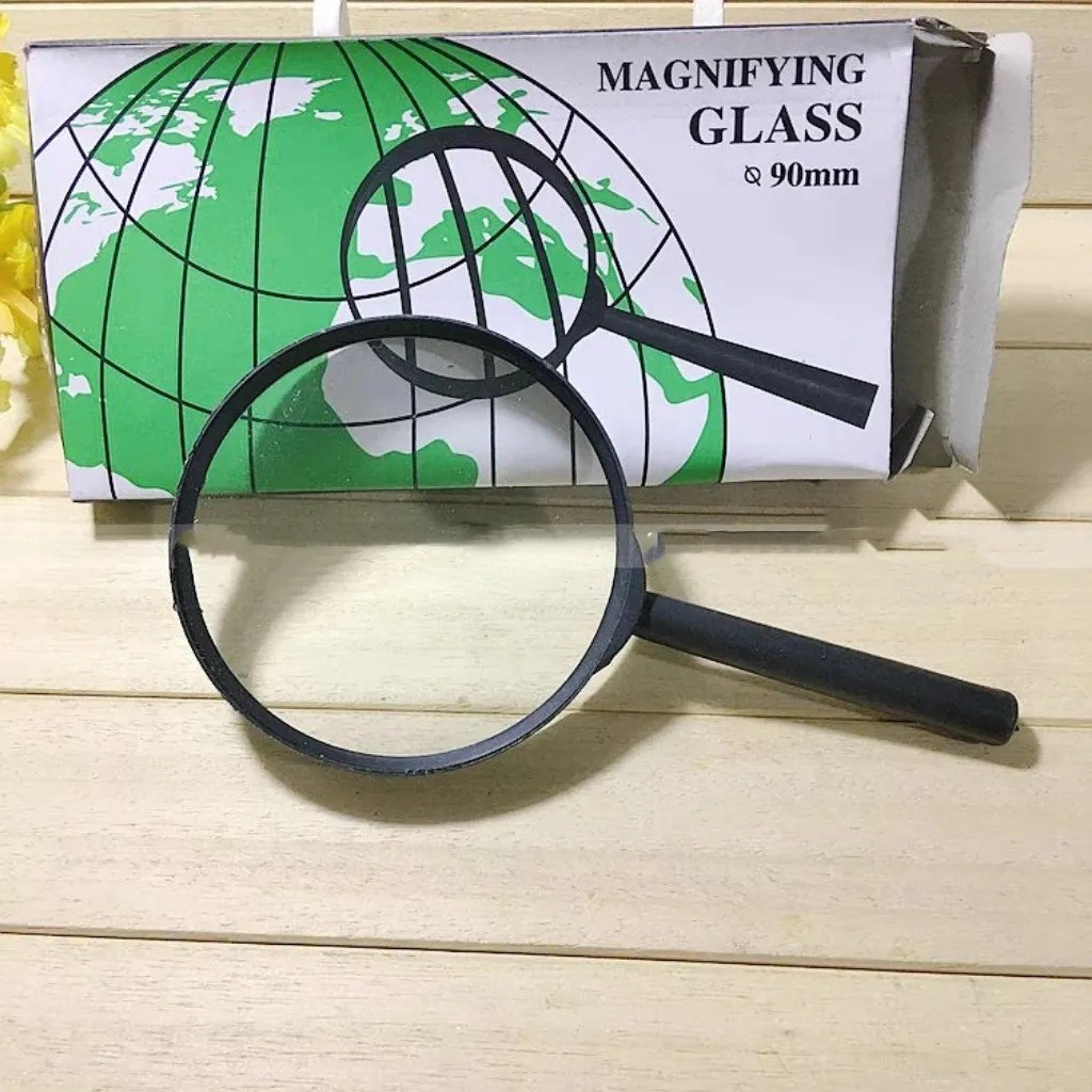 90mm Magnifying Glass Handheld Magnifier Reading kaca pembesar | Shopee ...